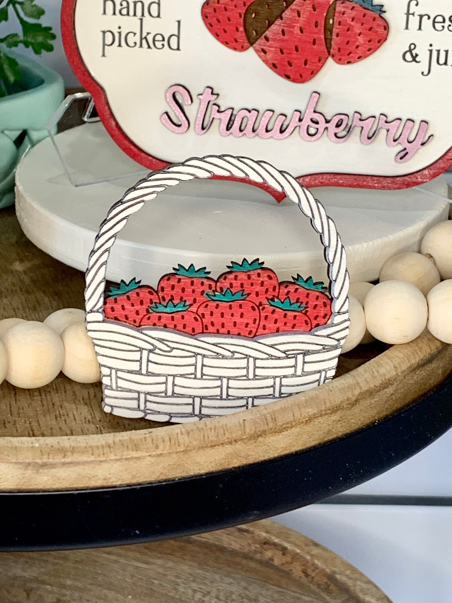 Strawberry Tiered Tray Decor Fruit Tiered Tray Decor - Etsy