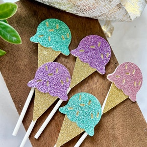 Ice Cream Birthday Party Cupcake Toppers, Ice Cream Birthday, Ice Cream ...
