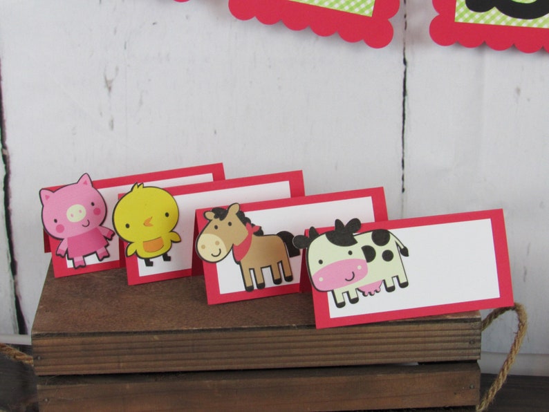 Barnyard Birthday Party Place Cards Farm Birthday Party | Etsy