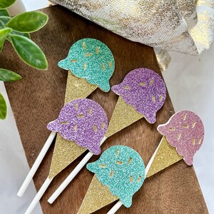Ice Cream Birthday Party Cupcake Toppers, Ice Cream Birthday, Ice Cream ...