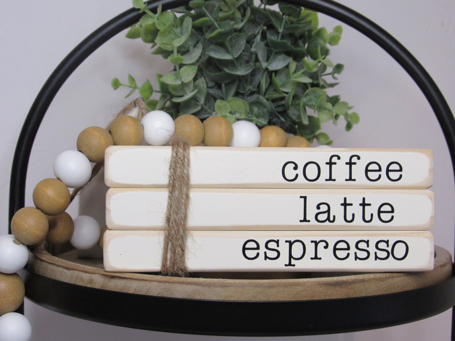 Coffee Bar Book Stack Coffee Sign Tiered Tray Wood Sign - Etsy