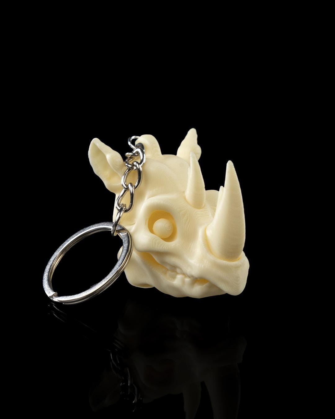 3D Printed Safari Animal Skull Keychain | Bone White PLA Plastic - Etsy