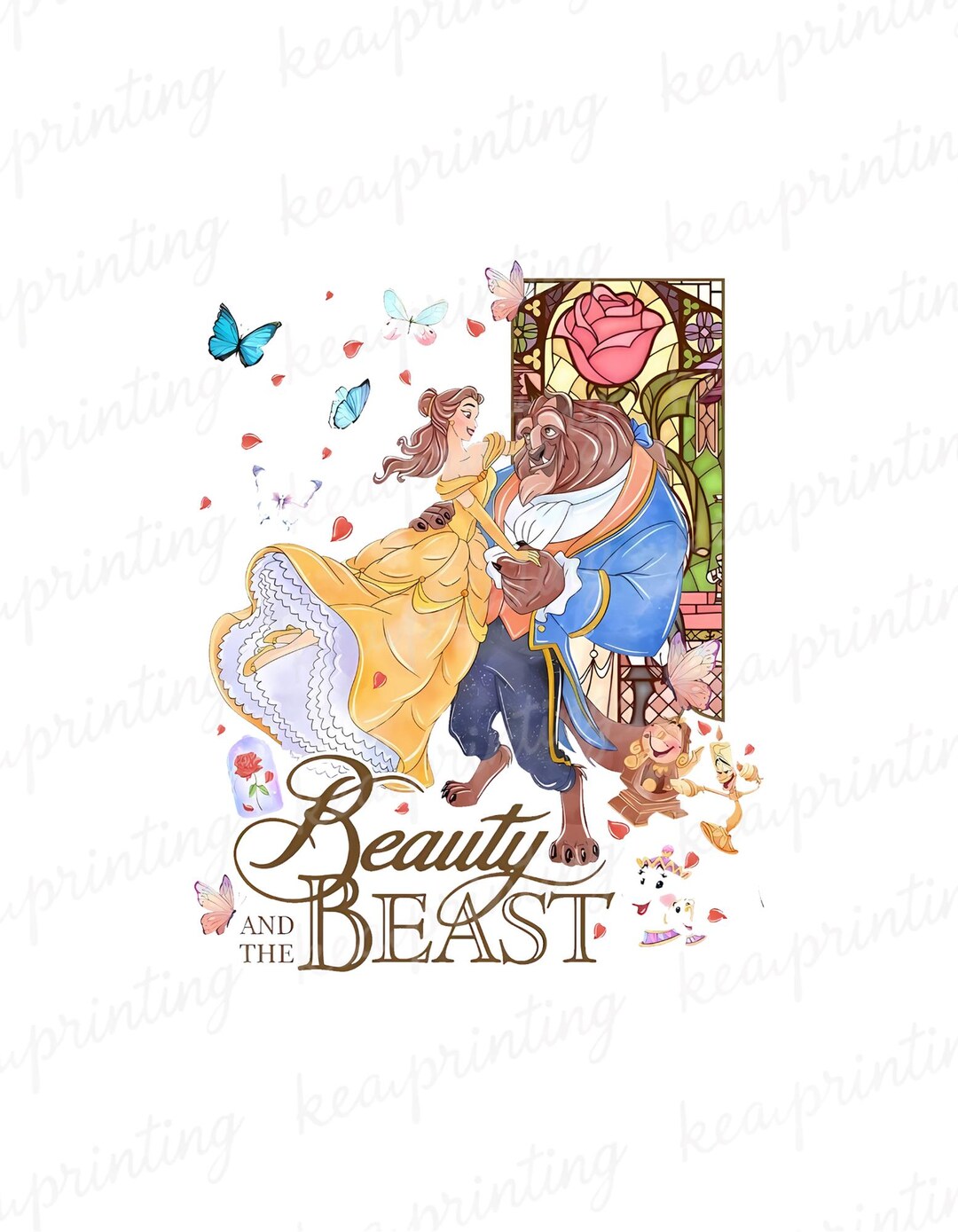 Beauty and the Beast PNG, Disney Rose Clipart, Cute Lumiere Mrs Potts ...