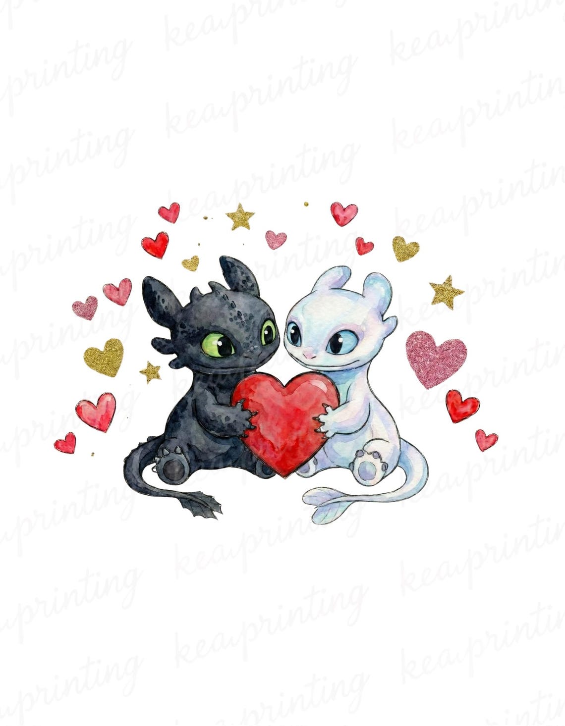 Toothless and Light Fury Love Valentine PNG, How to Train Your Dragon ...
