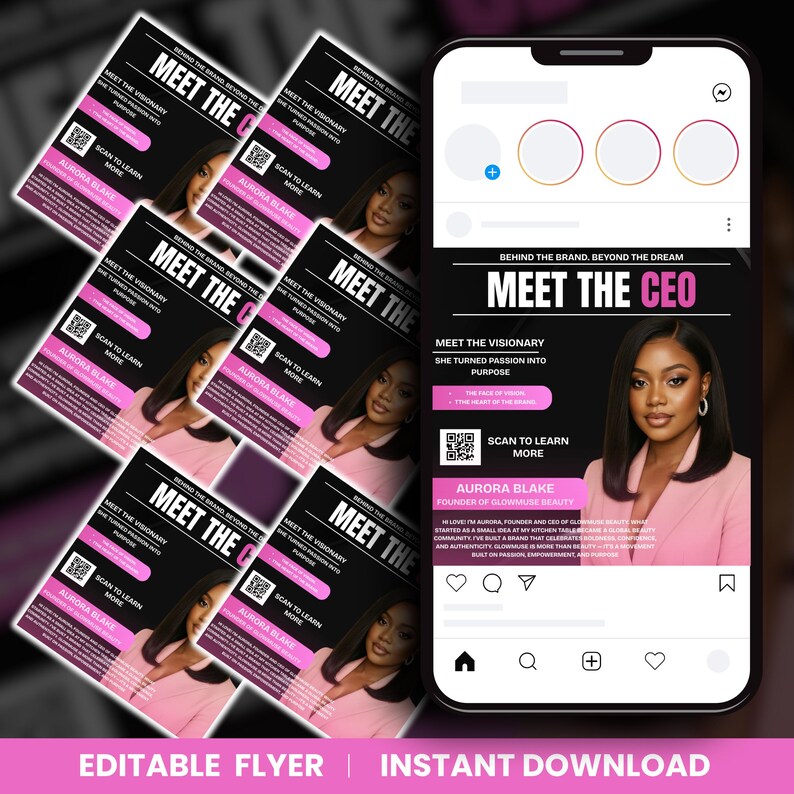 Meet the CEO Flyer, Business Branding Template (canva Editable) - Etsy
