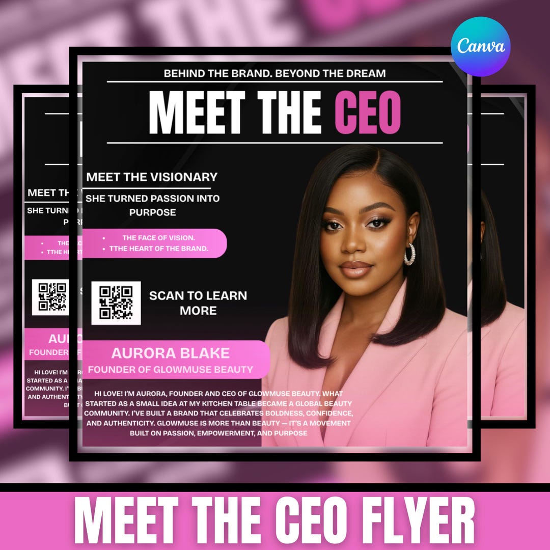 Meet the CEO Flyer, Business Branding Template (canva Editable) - Etsy