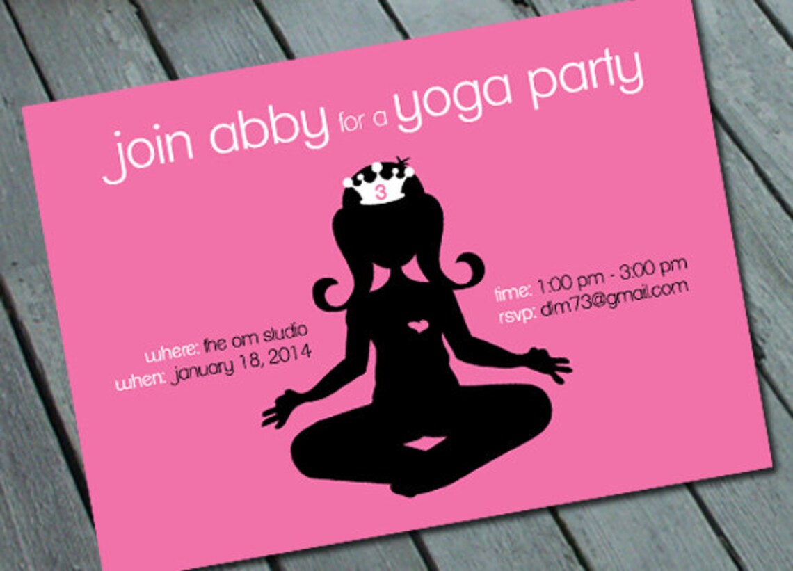 Girl's YOGA Birthday PARTY Invitation: Digital Printable File *printing ...