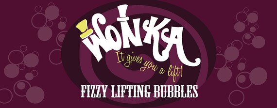 Items similar to WILLY WONKA Fizzy Lifting 12 printed labels for mini ...