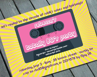 80's Miami Vice Theme Pool PARTY Invitation: Digital Printable File ...
