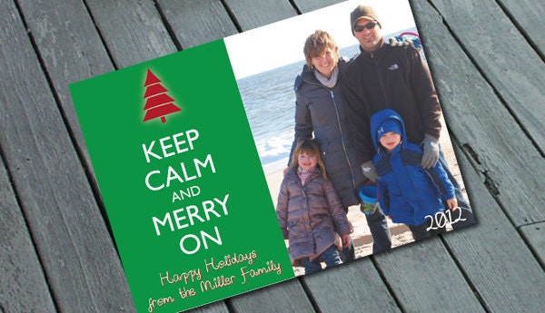 KEEP CALM CHRISTMAS Holiday Photo Card | Etsy