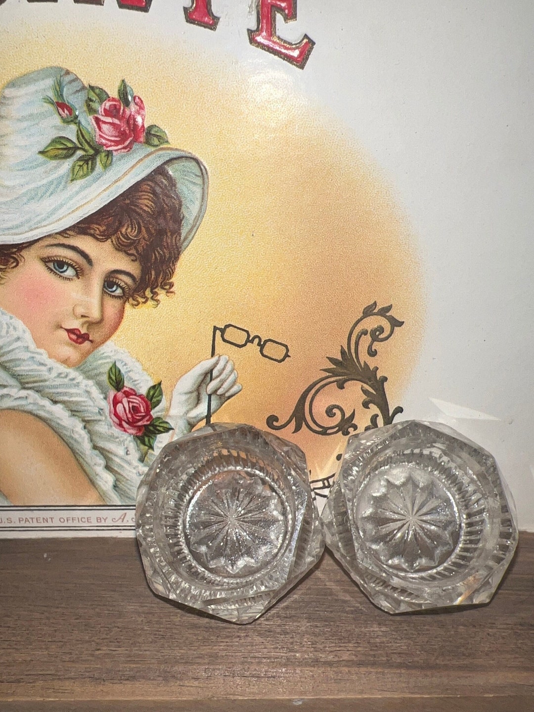 Antique Salt Cellars /salt Dish/pressed Glass Salt Dish 2 for 1 Priced ...
