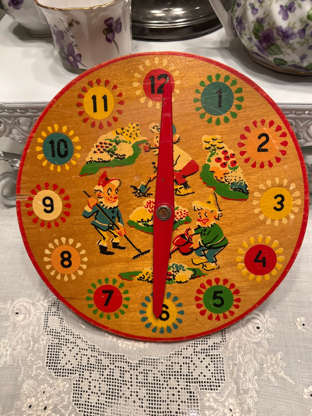 Elves Clock Decoration/vintage Kitchen Decor/gardening, Elves/kitch ...