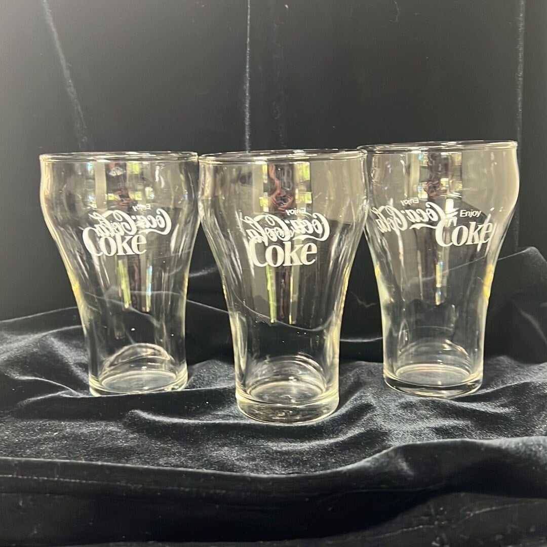 Vintage Coca-cola Glasses-enjoy Coca-cola Clear BELL TOP Glasses-coca ...