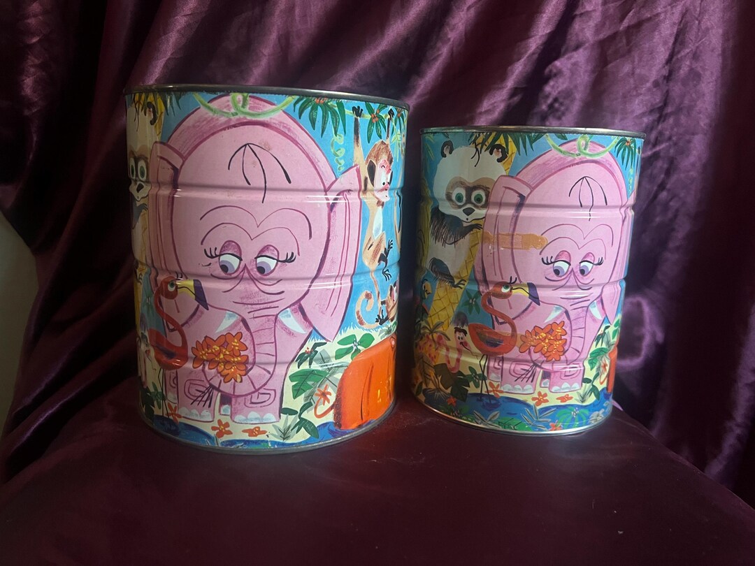 1960's Folgers Circus Animal Coffee Cans With Jungle Animals-cute ...