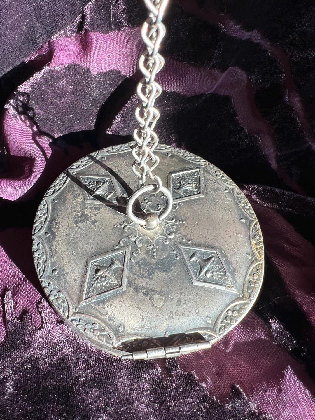 Antique Victorian Purse Frame Silver Round Purse Top Frame With Mirror ...