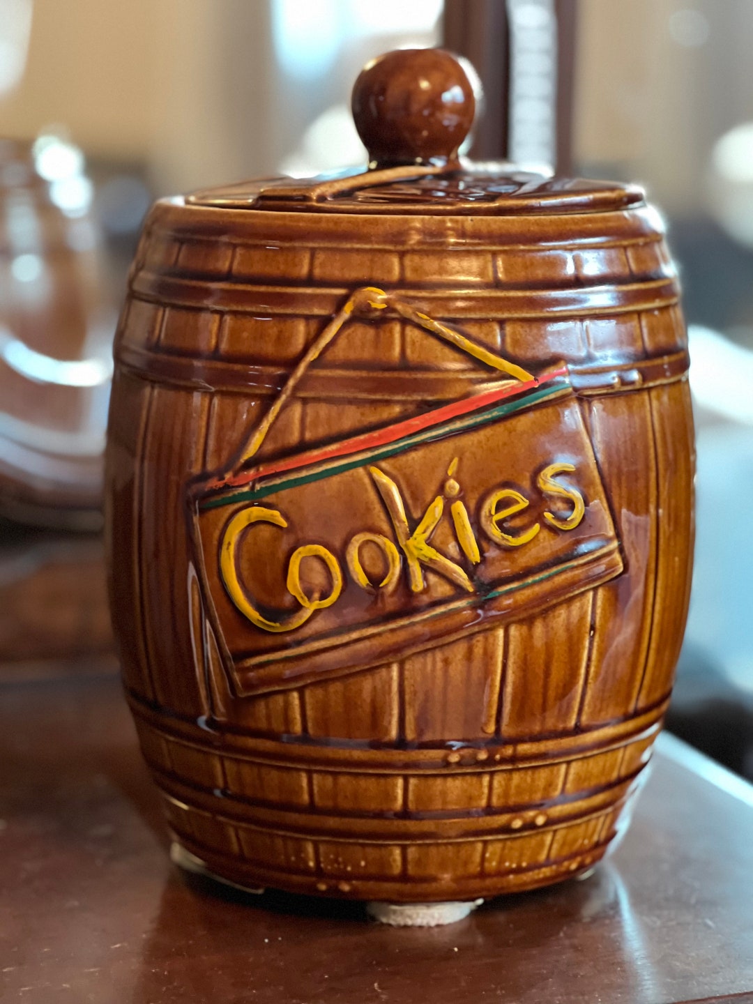 Mccoy 1950s Whiskey Barrel Cookie Jar & Lid/old Cookie Jar/vintage ...