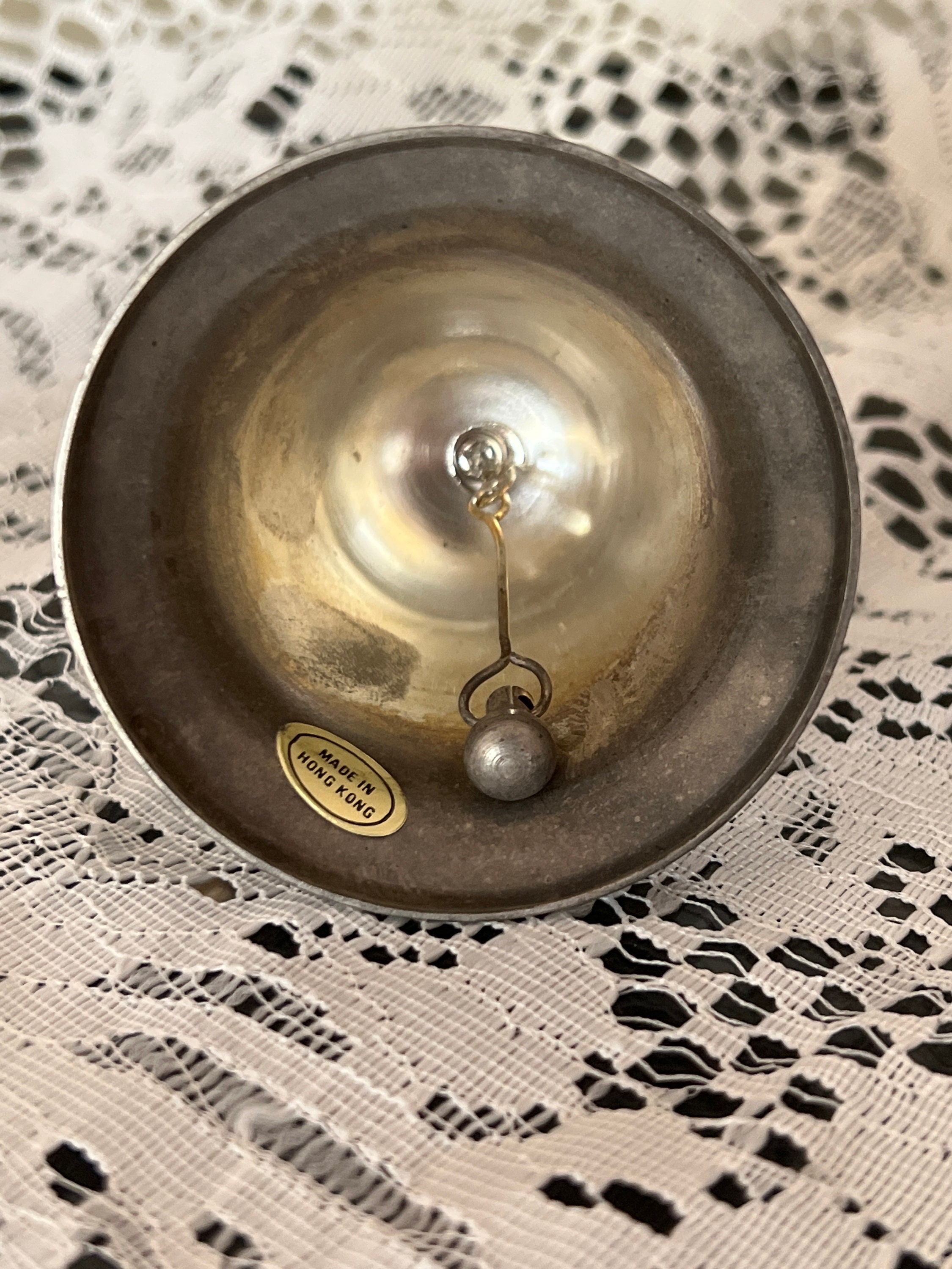 Silver Bell Cherub Angel Silver Bell Angel Playing Violin Old - Etsy