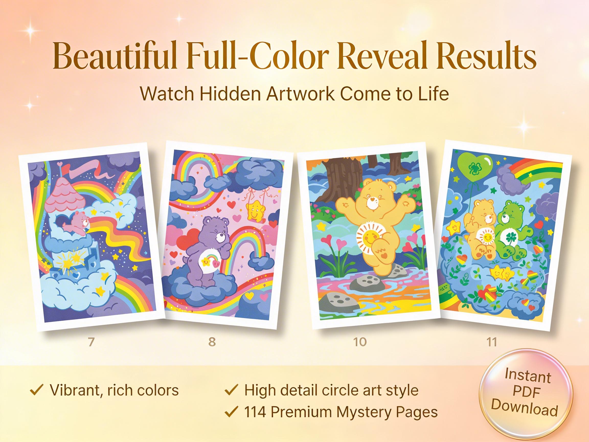 Care Bears Mystery Color by Number Book | 114 Pages (PDF Download ...