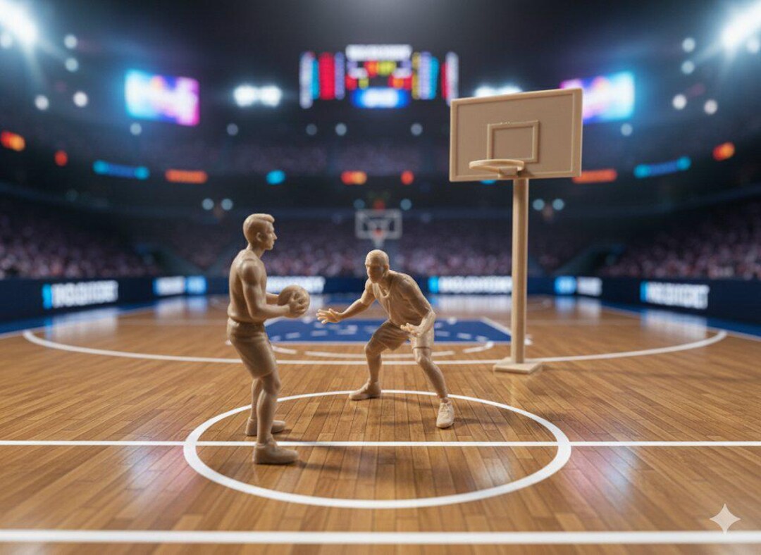 Realistic Basketball Figures STL Dynamic Game Scene - 3D Print File ...