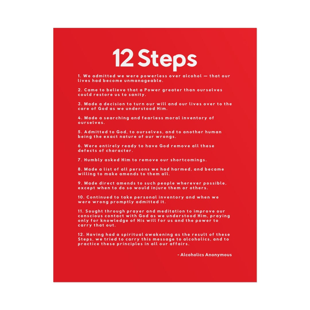 Haler Smith Rolled Poster - 12 Steps - Red Matte - Etsy