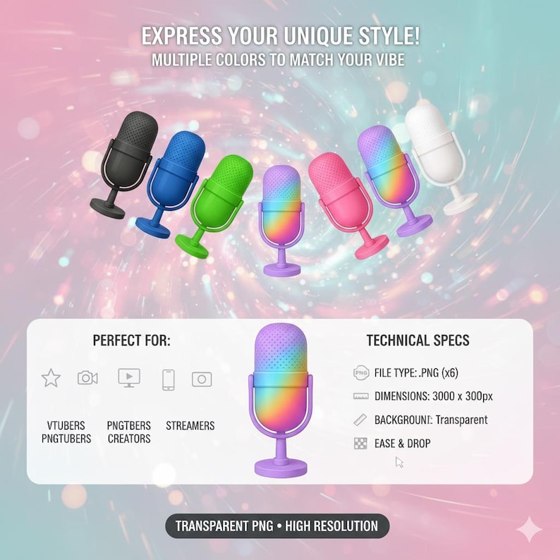 Vtuber Microphone Bundle, Live2d Prop, Animated Pngtuber Mic, Asmr ...