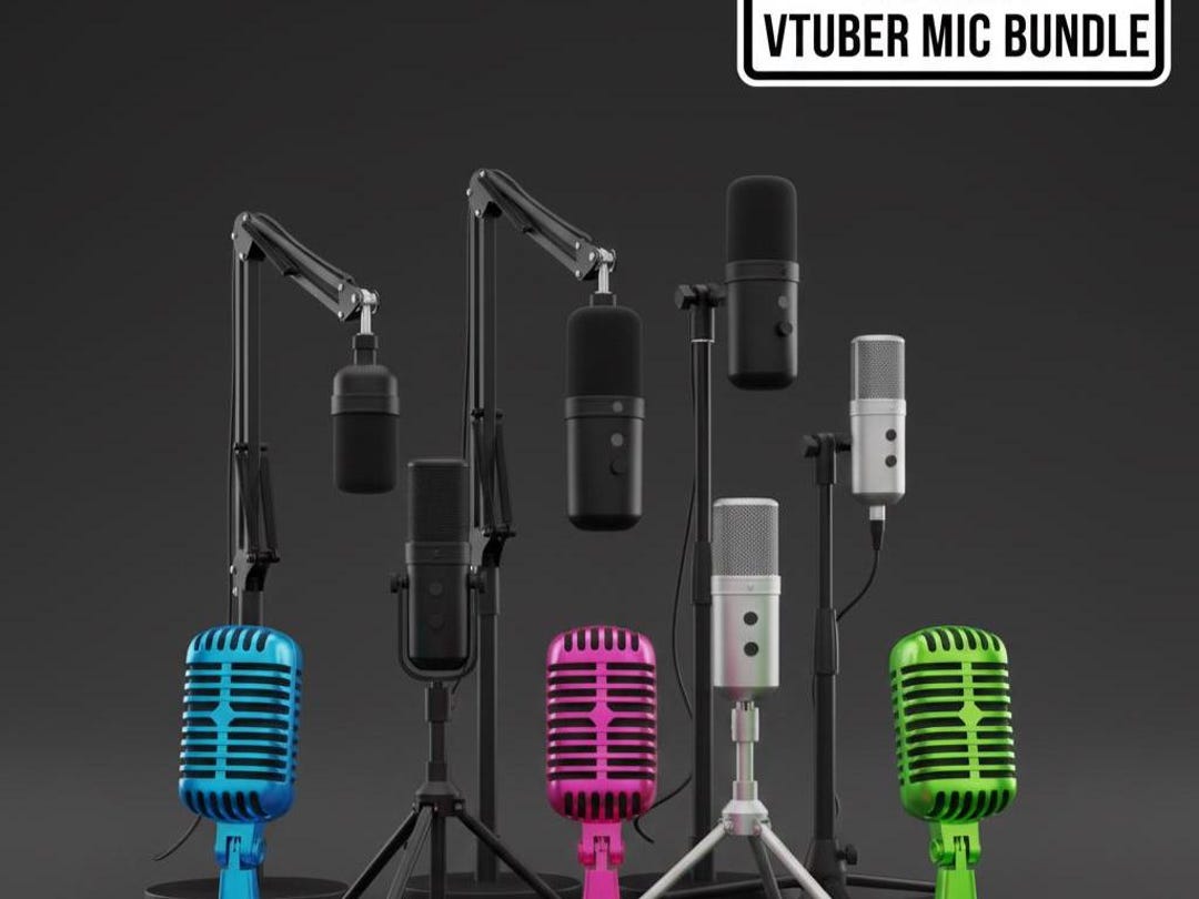 Vtuber Microphone Bundle, Live2d Prop, Animated Pngtuber Mic, Asmr ...