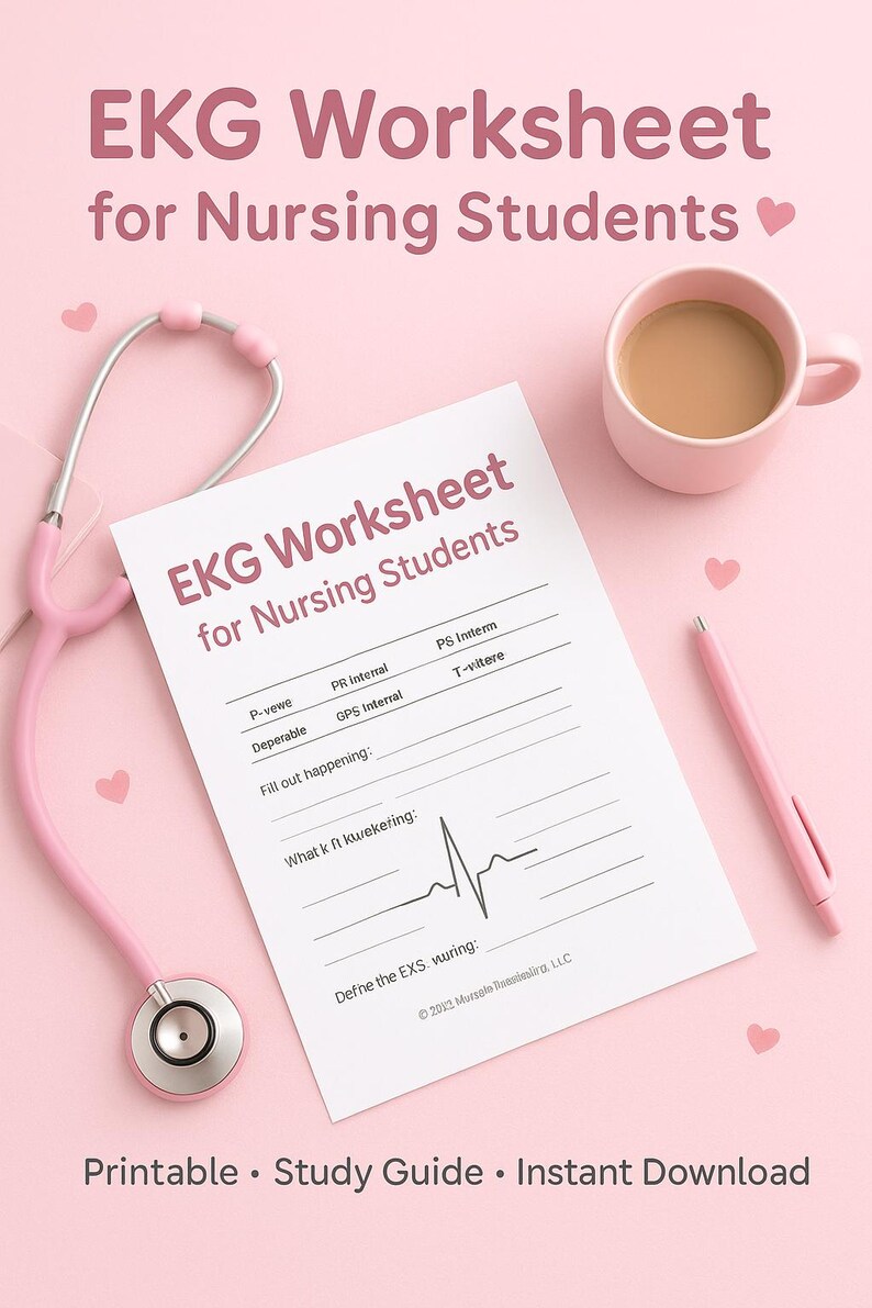 EKG Study Guide: ECG Interpretation, Dysrhythmia Worksheets (PDF) - Etsy