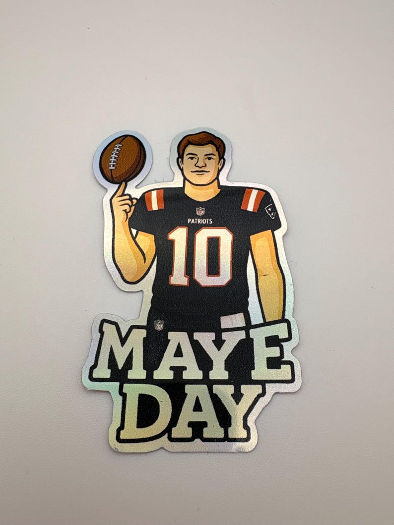 Drake Maye Custom Holographic Sticker Maye Day Patriots - Etsy