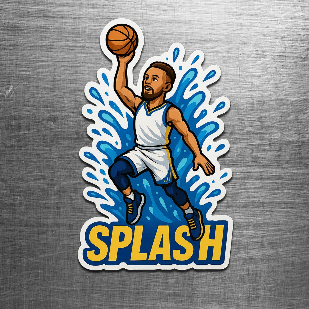 Steph Curry Splash Custom Die Cut Matte Sticker Warriors - Etsy