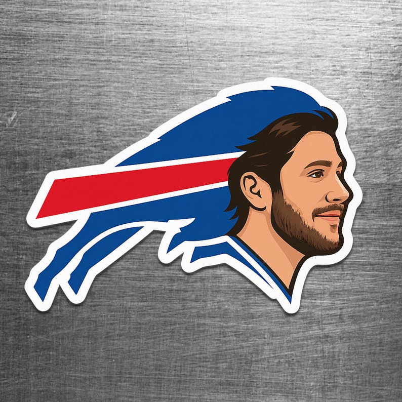 Buffalo Football Quarterback Face Logo Custom Sticker - Etsy