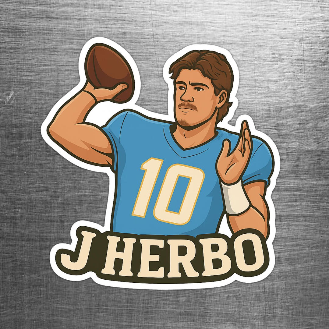 Justin Herbert “J Herbo” Custom Die Cut Matte Sticker Chargers - Etsy
