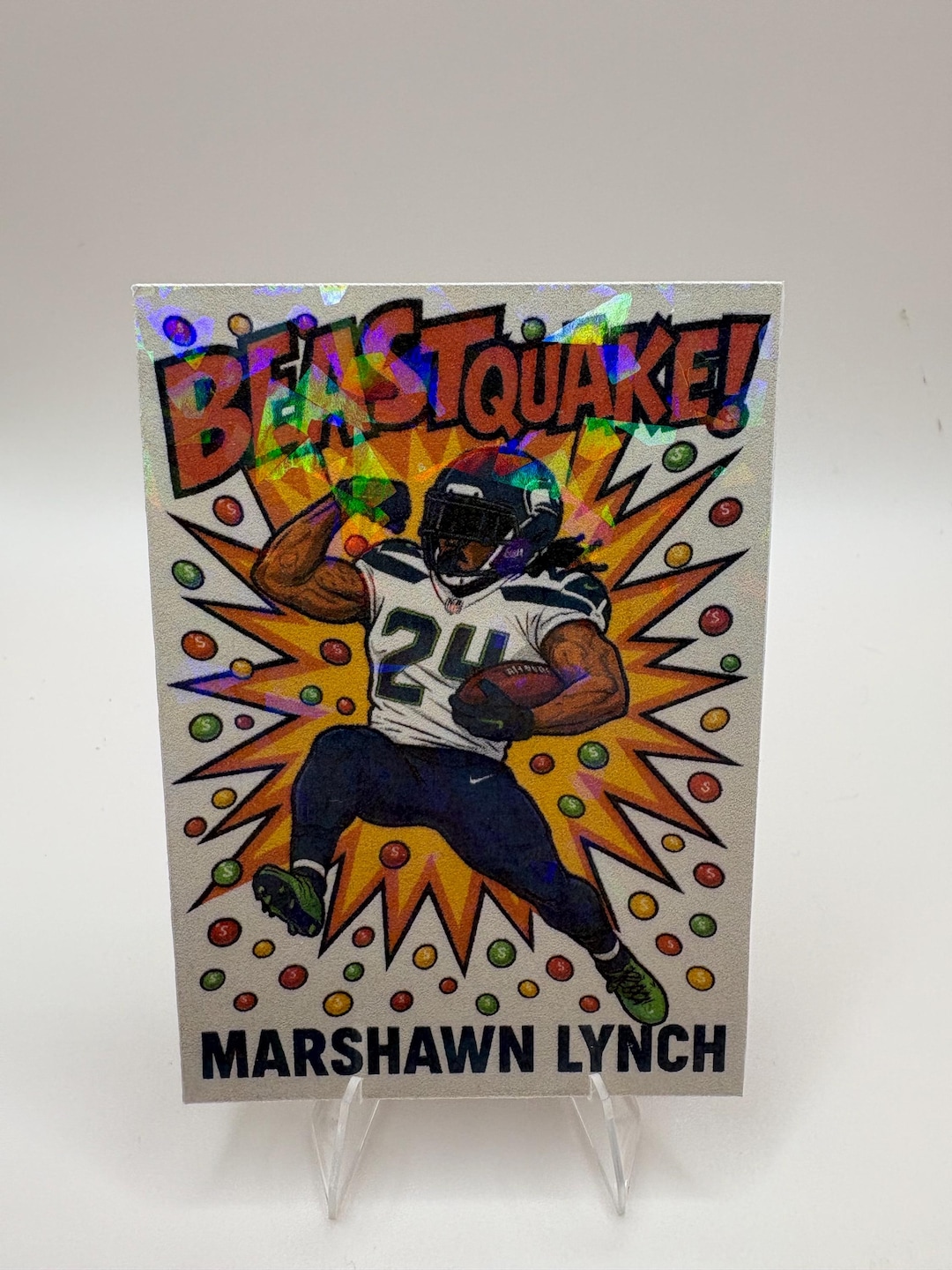 Marshawn Lynch Custom Beast Quake Card Seahawks Skittles Kaboom! Style ...