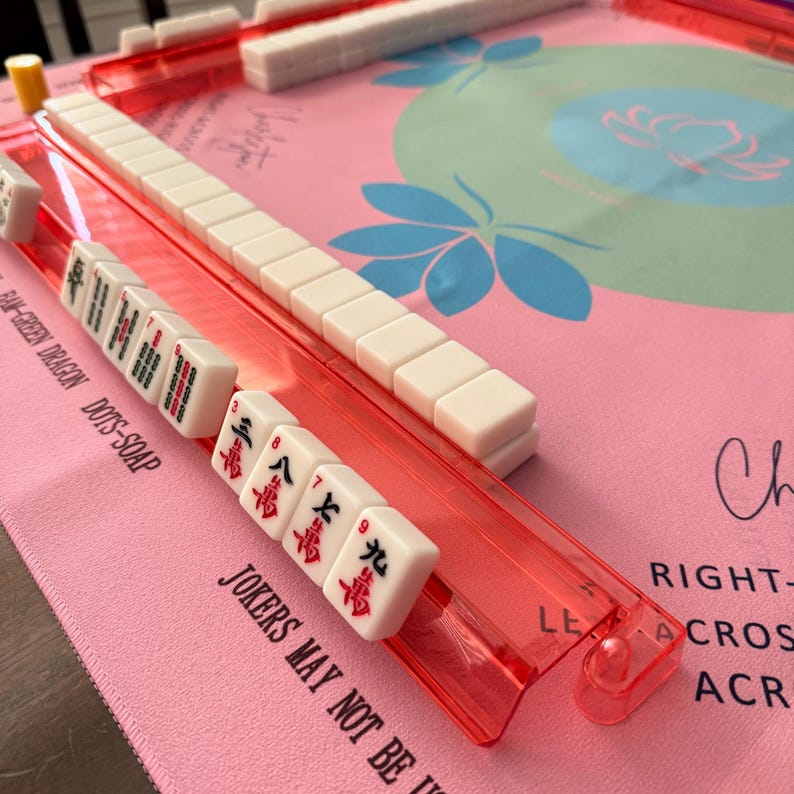 Red Transparent Mahjong Rack and Pusher Set: American Mahjong - Etsy