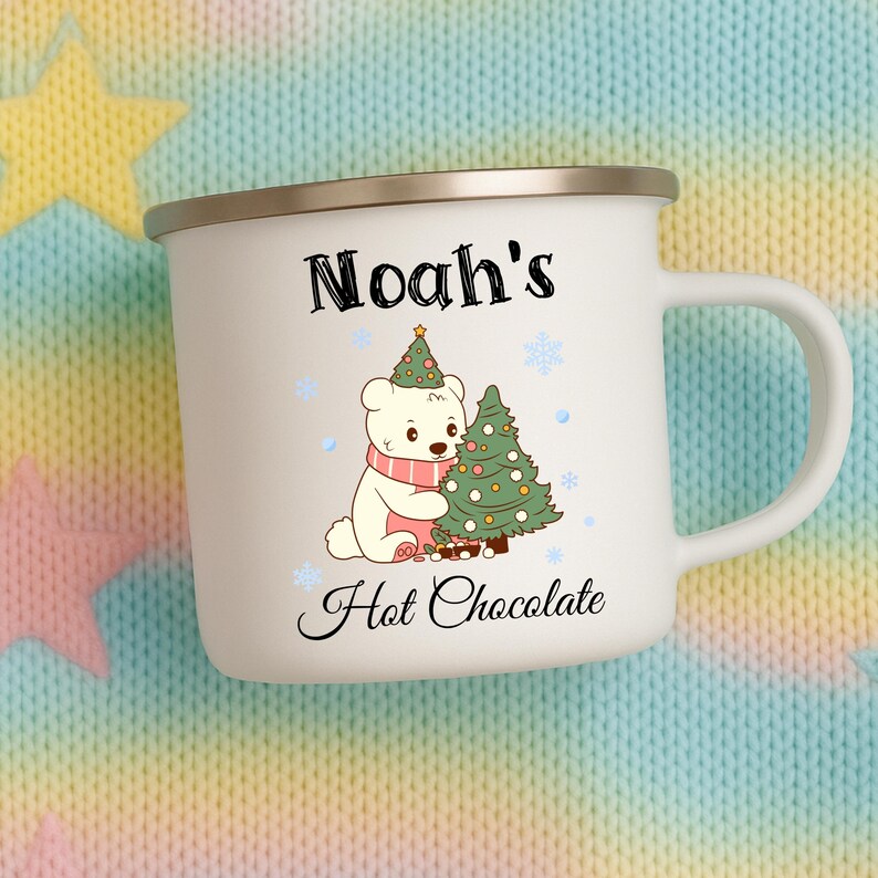 Personalized Kids Hot Chocolate Mug With Cute Holiday Animals, Custom ...