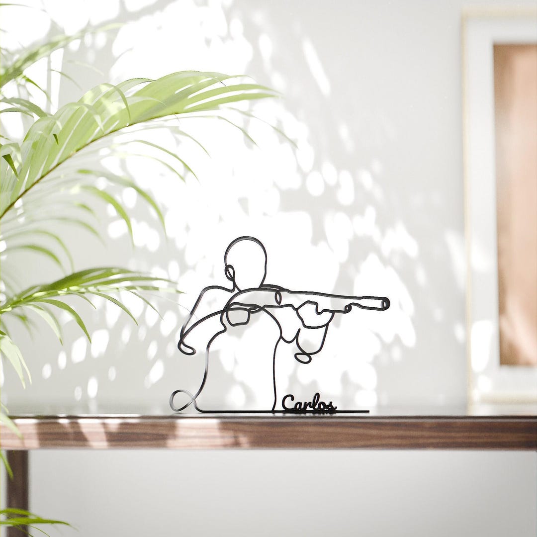Personalized Shooter - Minimalist Line Art Sculpture - Etsy