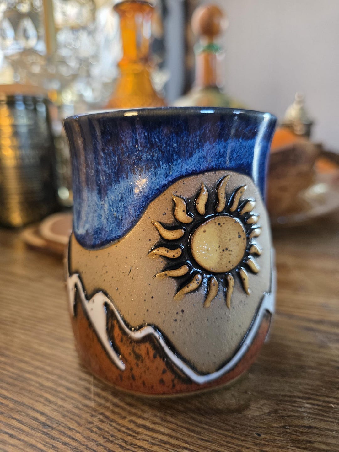 Handmade Ceramic Mountain Sun Mug by Dirtanddragonfly /B2 - Etsy