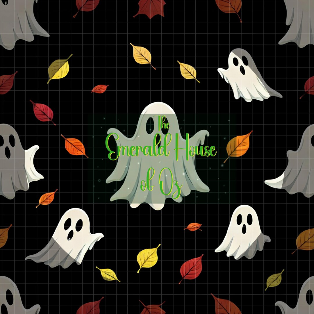 Ghost & Leaves Seamless Pattern (digital Download) - Etsy