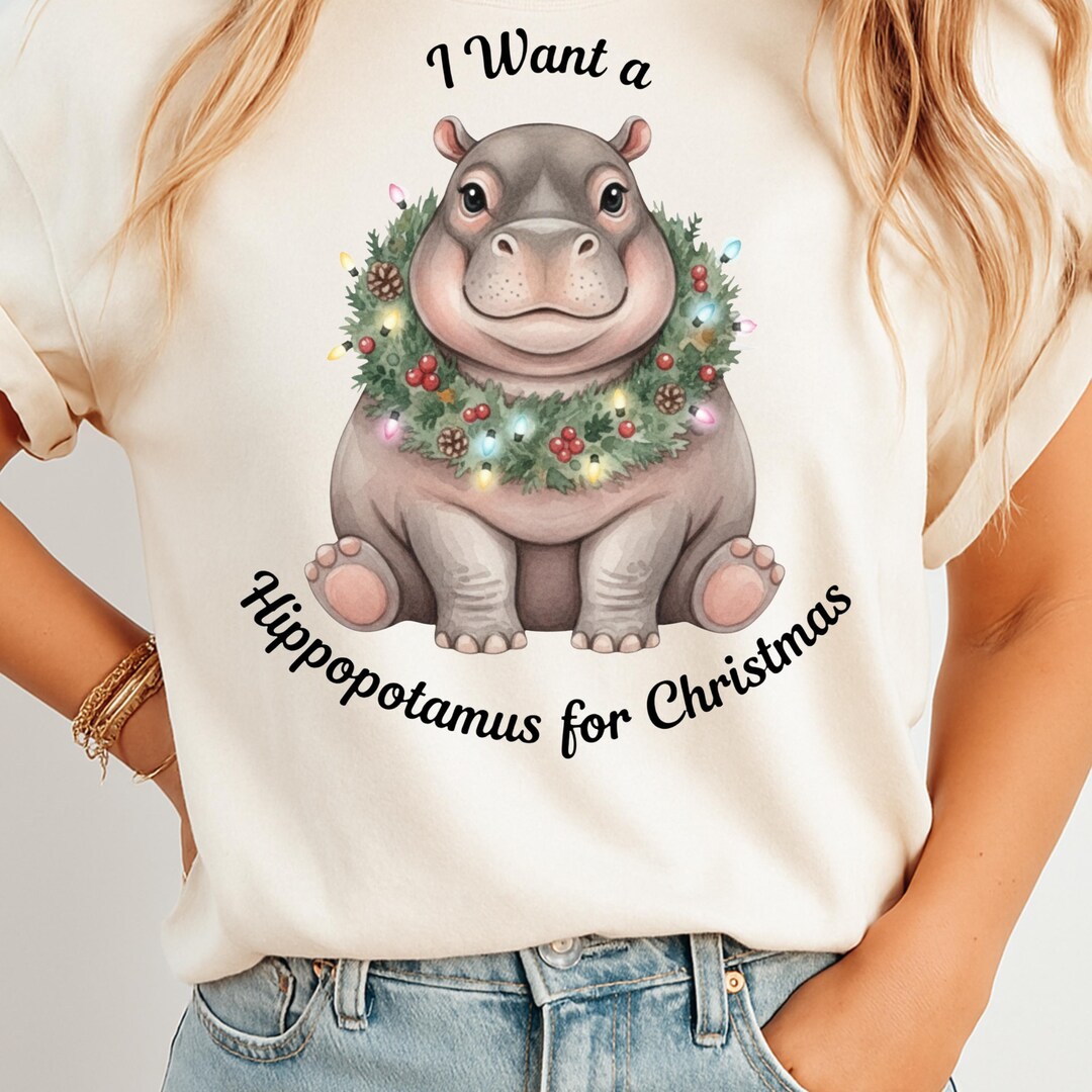 Trendy Coquette Watercolor Hippo PNG, I Want a Hippopotamus for ...