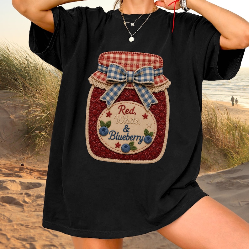 Red White Blueberry Jam Jar PNG Design, Patriotic Americana Clipart ...
