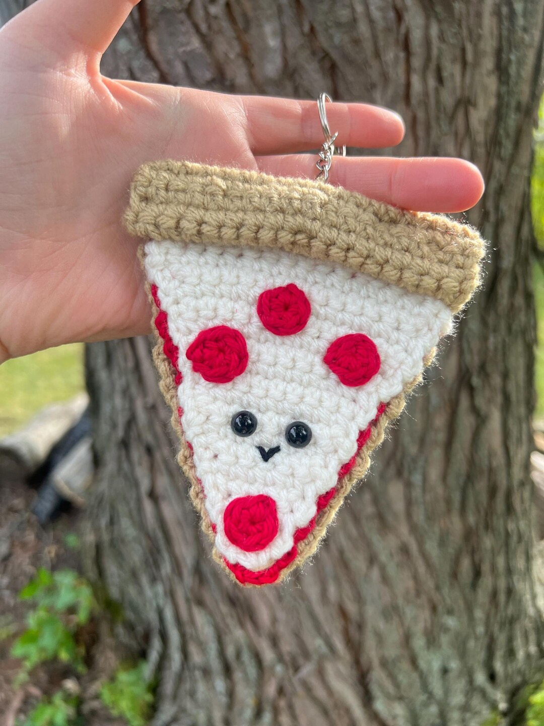 Pizza Slice Keychain Amigurumi Crochet Tasty Pizza Keychain Cute Food ...