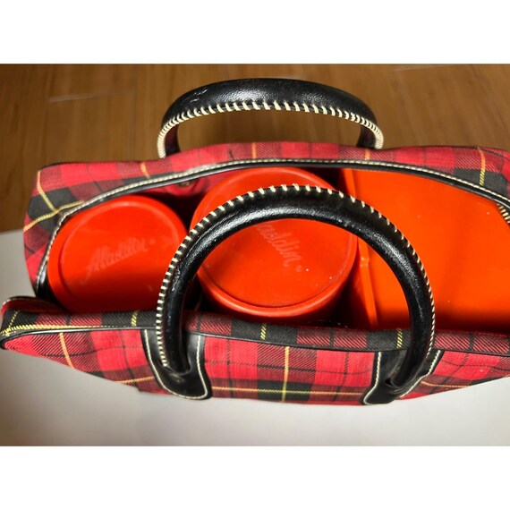 Vintage Aladdin Plaid Picnic Set Cooler Bag Thermos L… - Gem