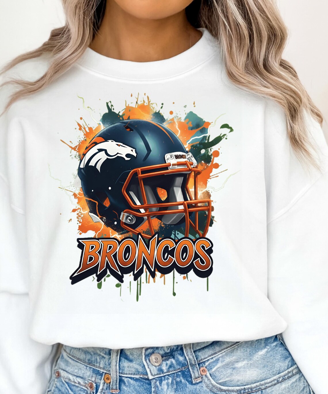 Broncos Football Sublimation PNG: for T-shirt, Stickers, Mug, Frame ...