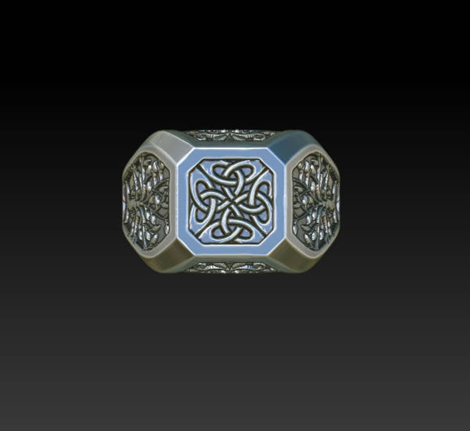 Mens Celtic Signet Ring Tree of Life Gentleman Chevalier Ring | Etsy