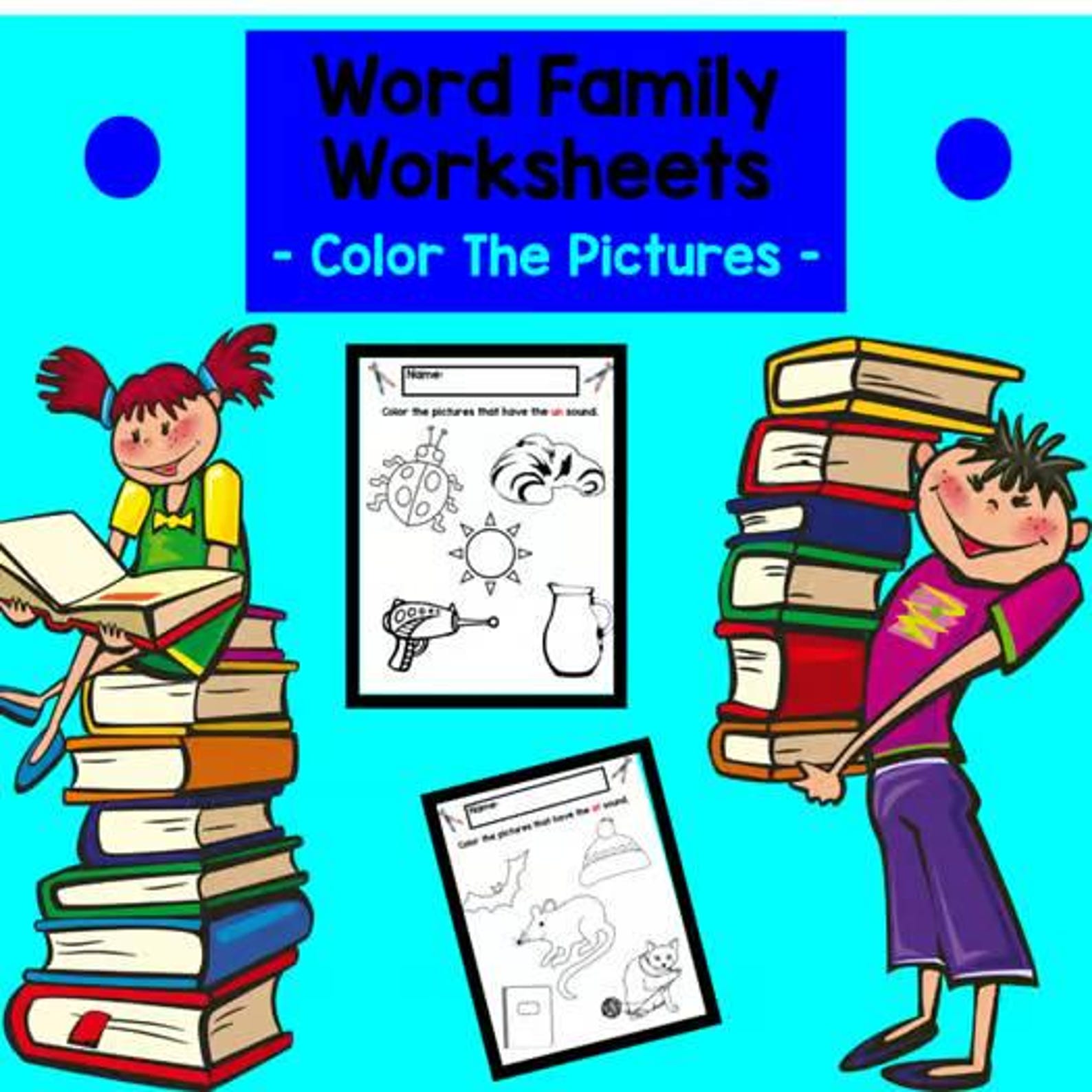 Word Family Worksheets: Color the Pictures (22 Pages) - Etsy