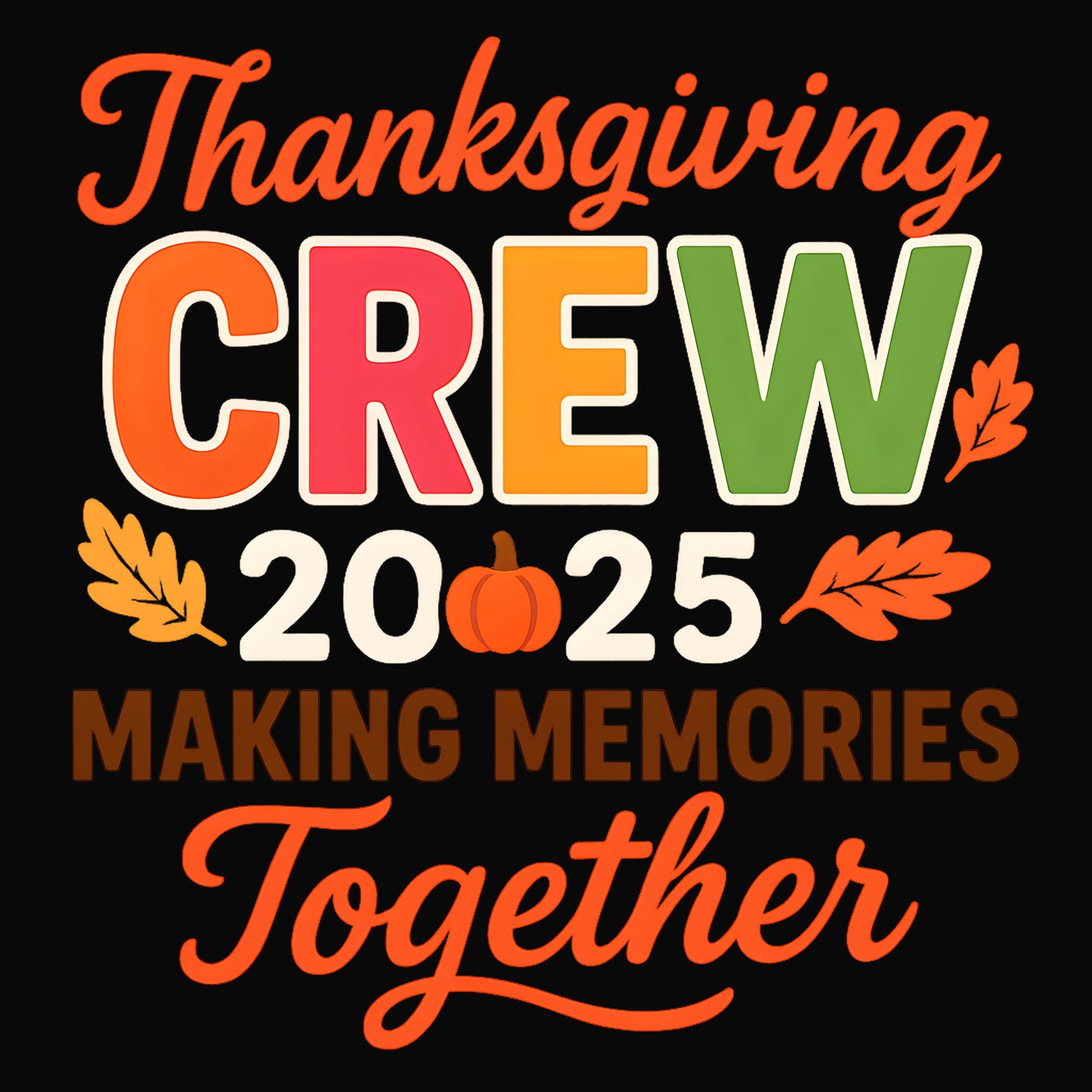 Thanksgiving Crew 2025 PNG | Family Matching Design (digital Download ...