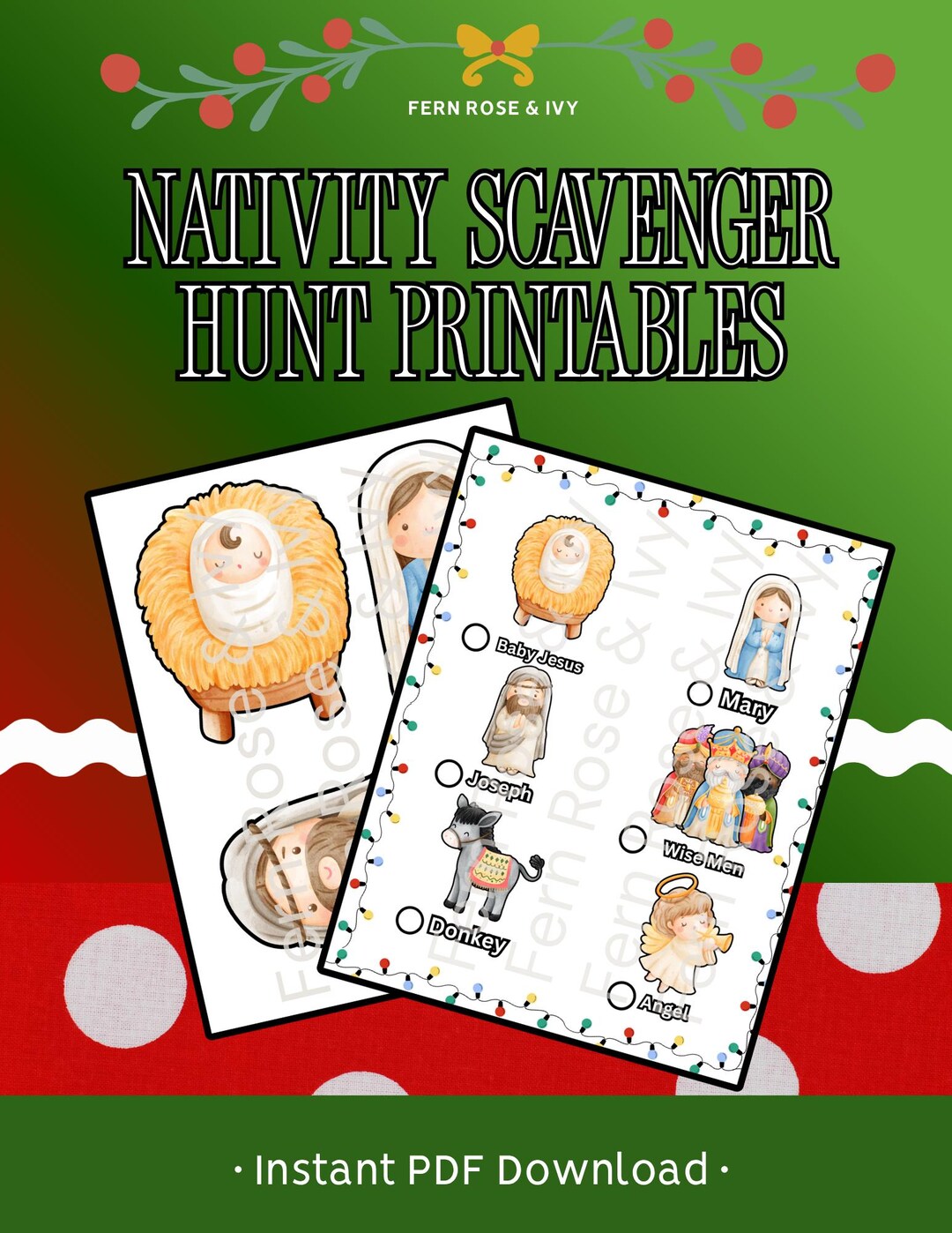 Nativity Scavenger Hunt Printable: Christmas Holiday Activity (PDF ...