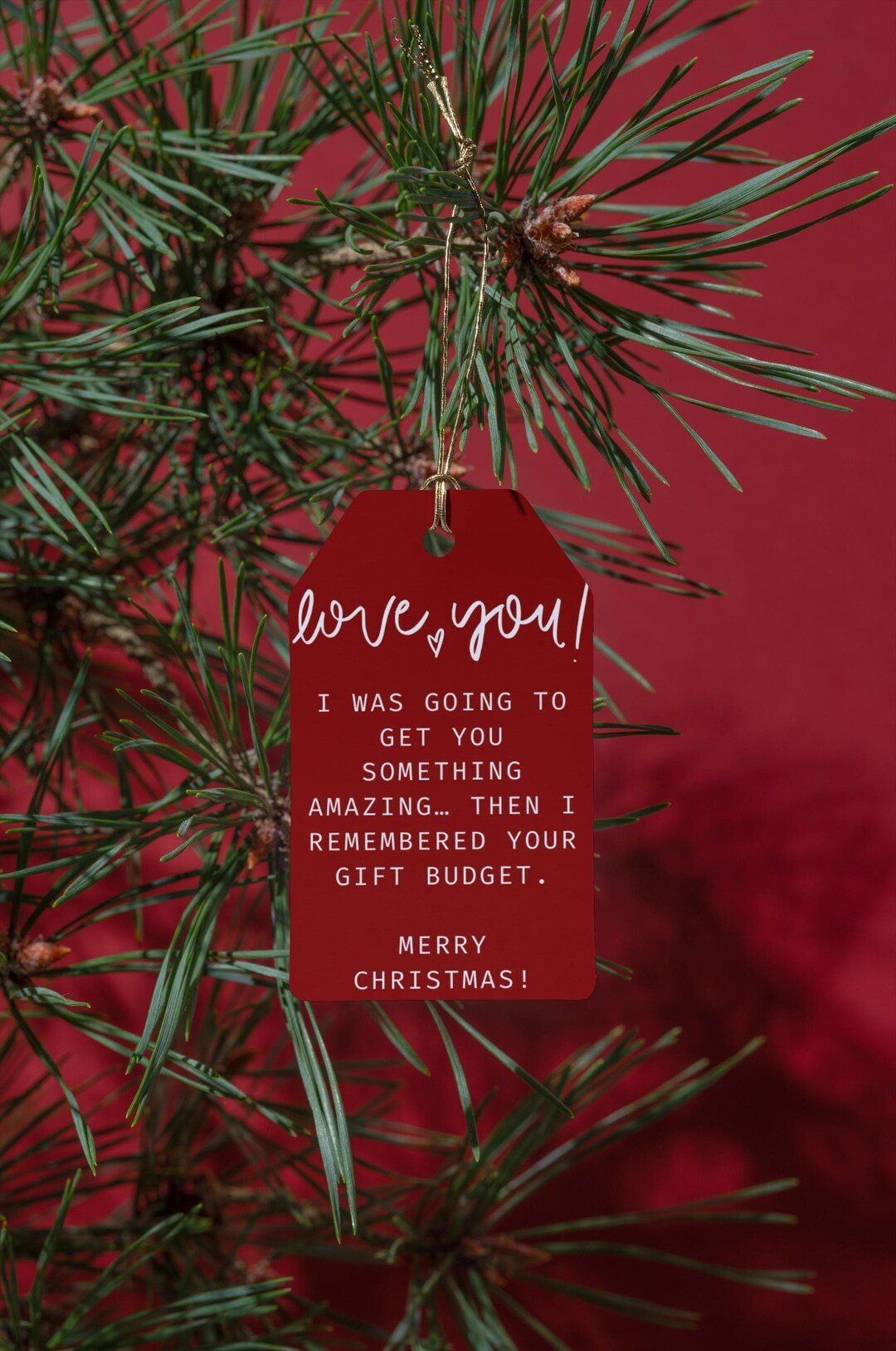 Funny Couple Christmas Gift Tags: Editable Romantic Xmas Labels (canva ...