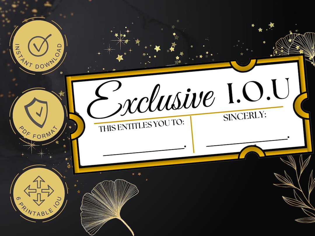 Funny Exclusive IOU Cards | Printable Gag Gift Coupons (PDF) - Etsy