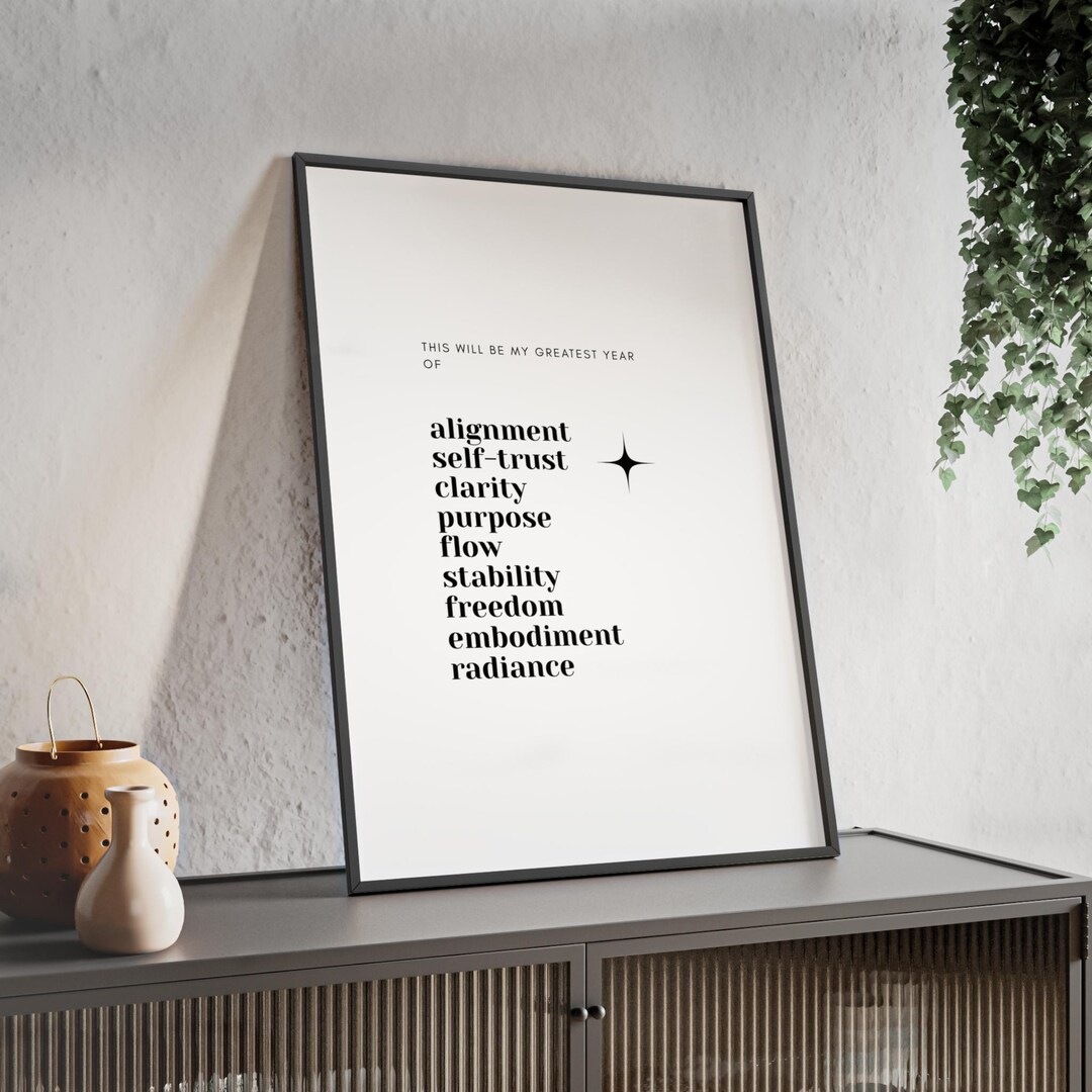 Affirmation Typography Poster Posters With Wooden Frame | Minimalist ...