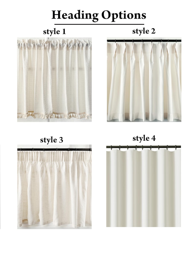Red Linen Blend Floral Cafe Curtains, Custom Size Handmade Short Drapes ...